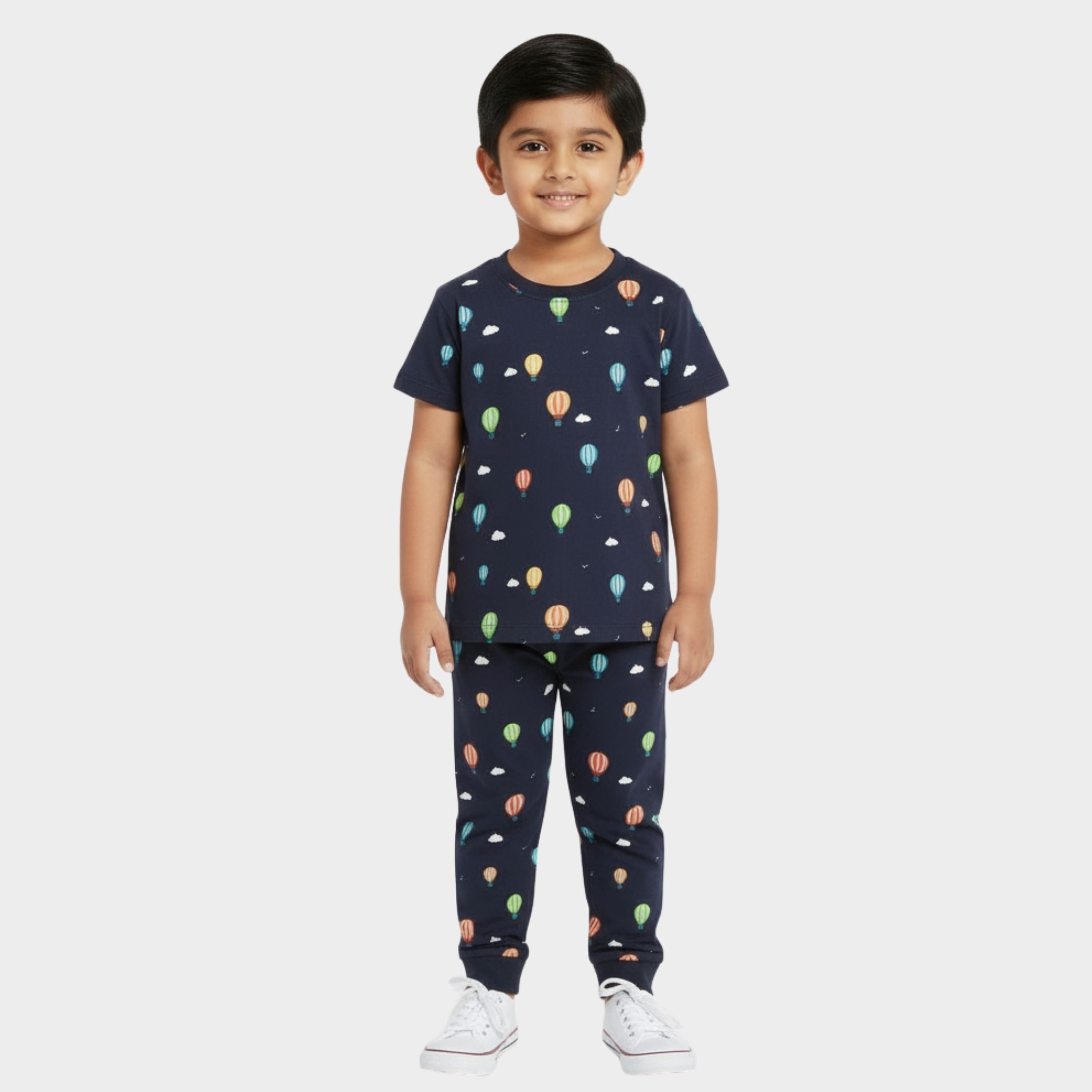 Half Sleeves Unisex Co-ord Set | Hot Air Balloon – orangesugar